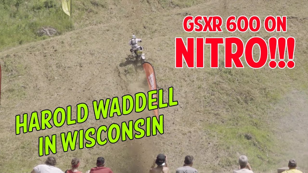 Harold Waddell & his NITRO GSXR 600 set FAST TIME on Wisconsin hill ...
