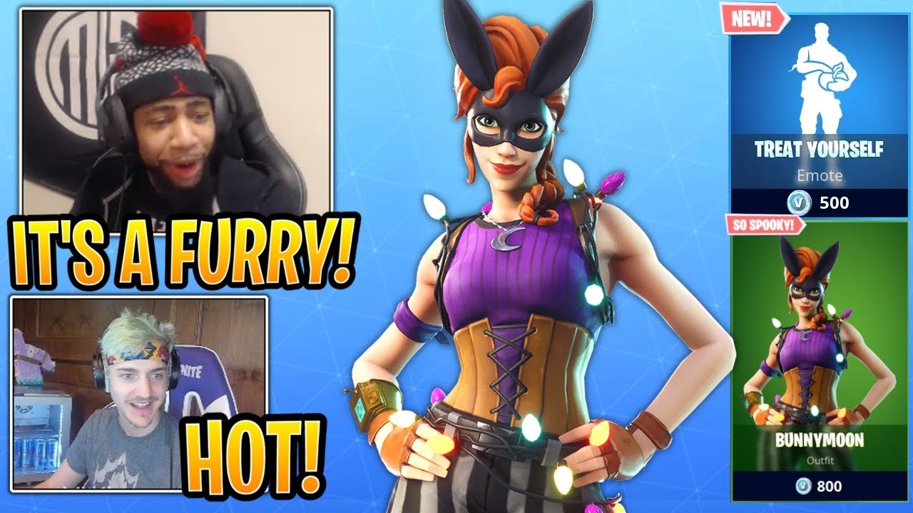 Streamers React to *NEW* Bunnymoon Skin and Treat Yourself Emote ...