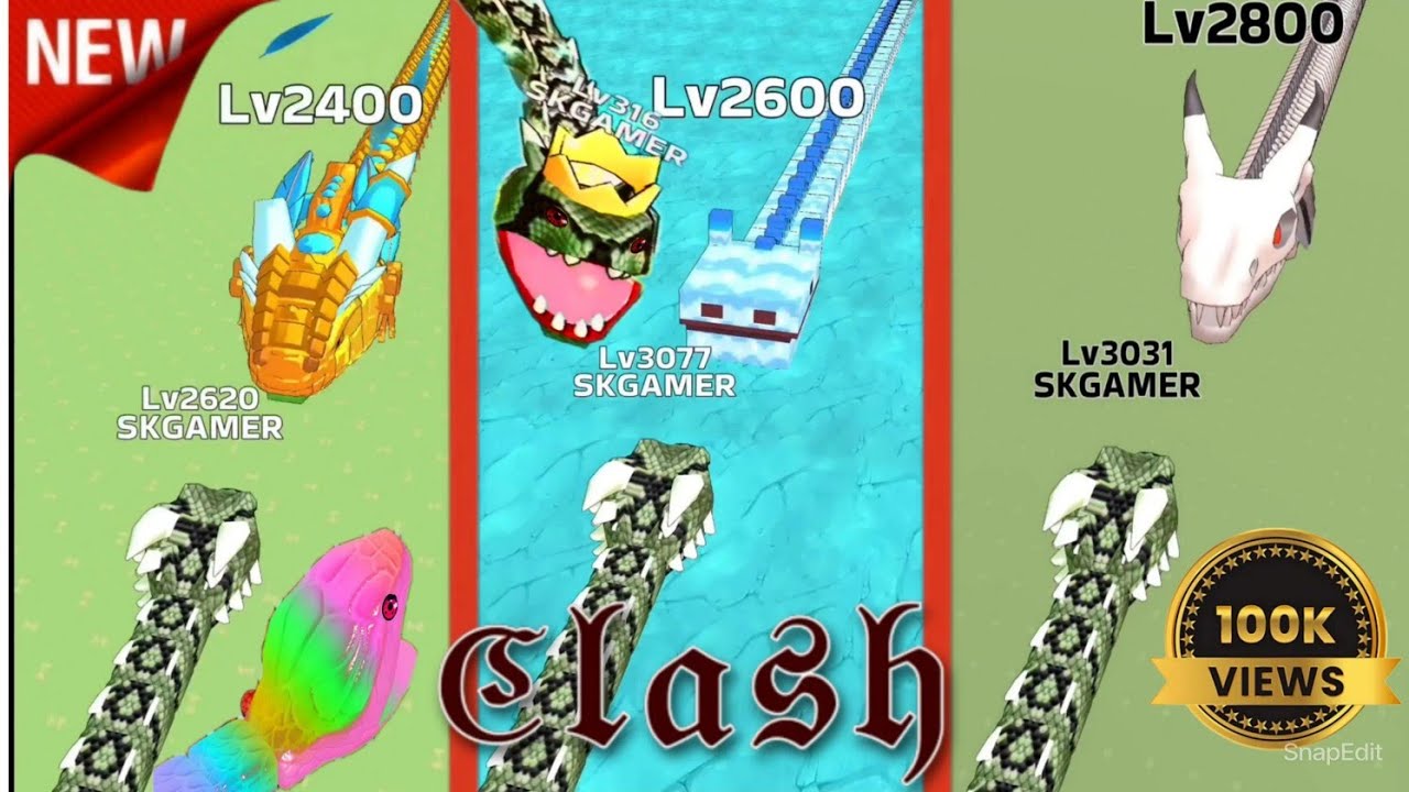 Snake Clash Big Long - ALL BOSSES Snake Battle Rare Snake Gameplay #57 ...