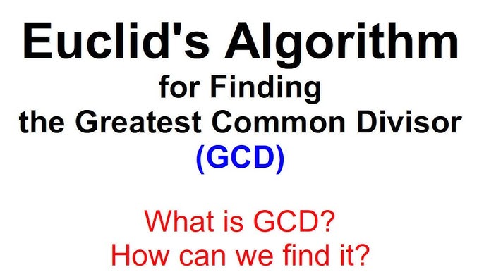 Greatest Divisor Euclid Greatest Divisor Euclid