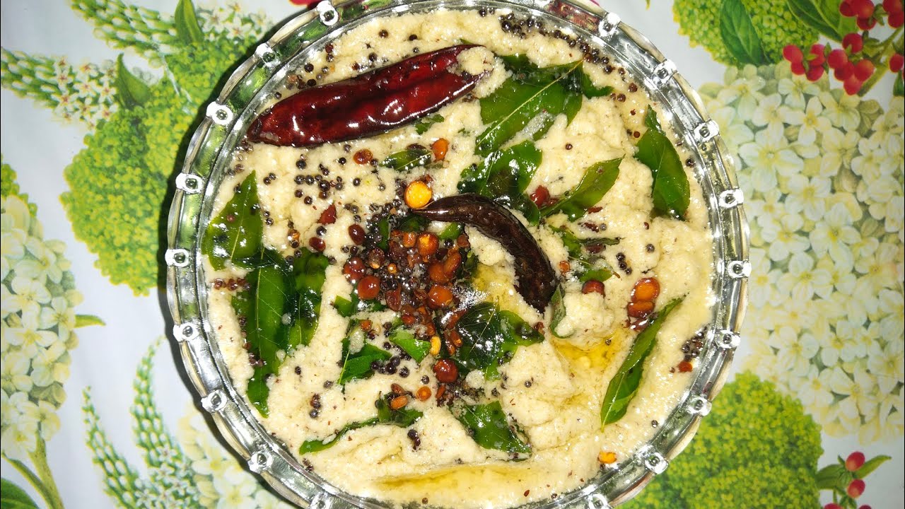 Coconut chatni recipe in South Indian style - YouTube
