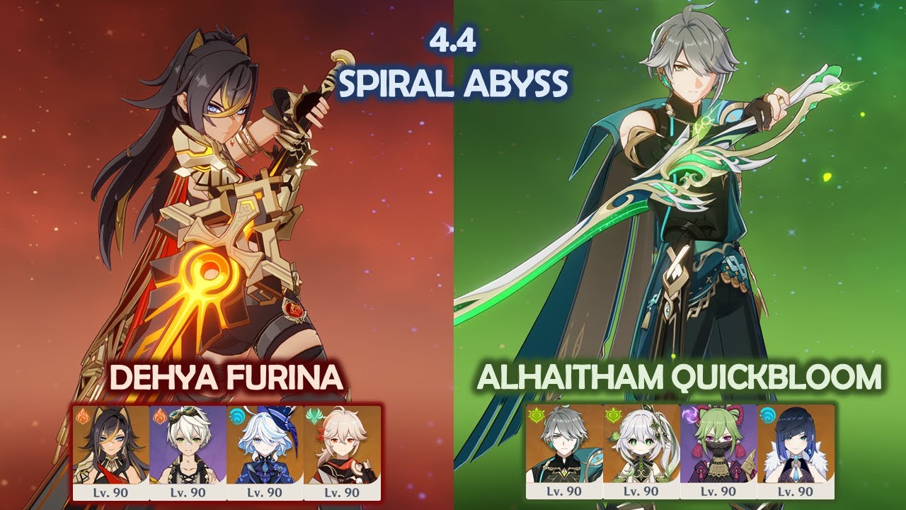 Dehya Furina & Alhaitham Quickbloom - 4.4 Spiral Abyss - Genshin Impact ...