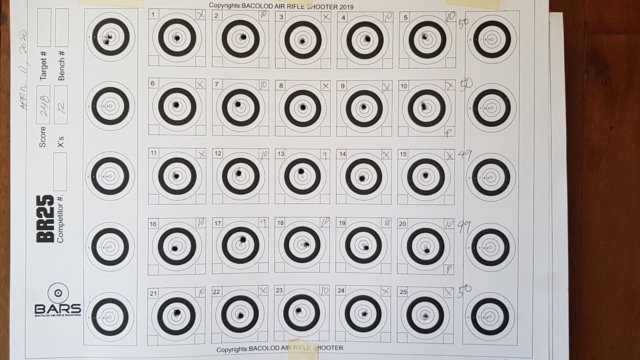 FX Wildcat MK2 .22 Benchrest 25 meters using a bipod and JSB 15.89gr ...