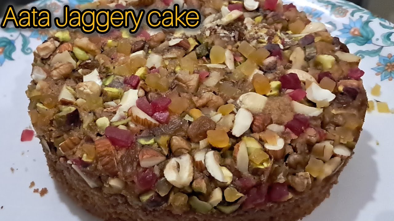Aata Jaggery Cake Recipe🎂 |आटा गुड़ का केक | Healthy Cake Recipe - YouTube