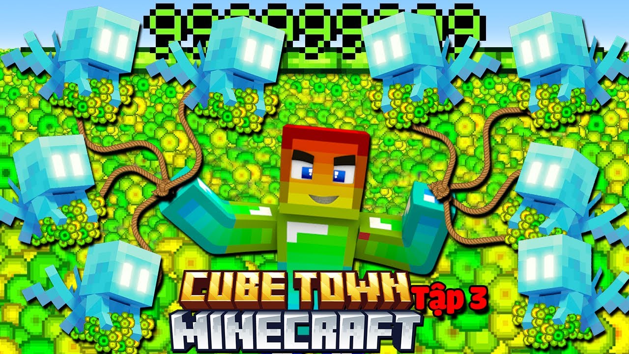 CUBE TOWN MINECRAFT TẬP 3 : MÁY FARM KINH NGHIỆM TẠI NHÀ CỦA THANH NIÊN ĐA CẤP - YouTube