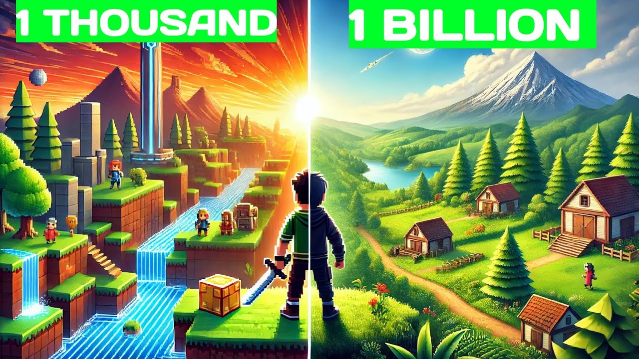 1K vs 1 Billion Game: Pixel Art vs Realistic Worlds | Gaming Evolution ...