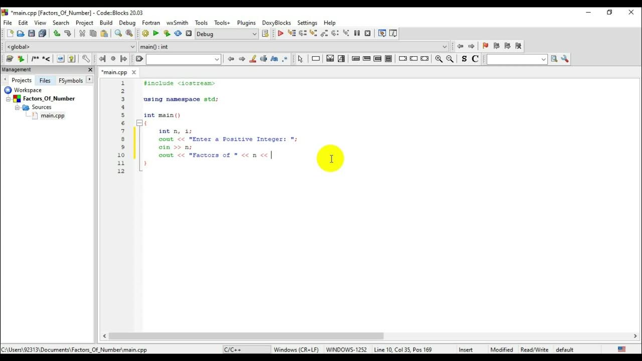 C++ Program to Display Factors of a Number - YouTube