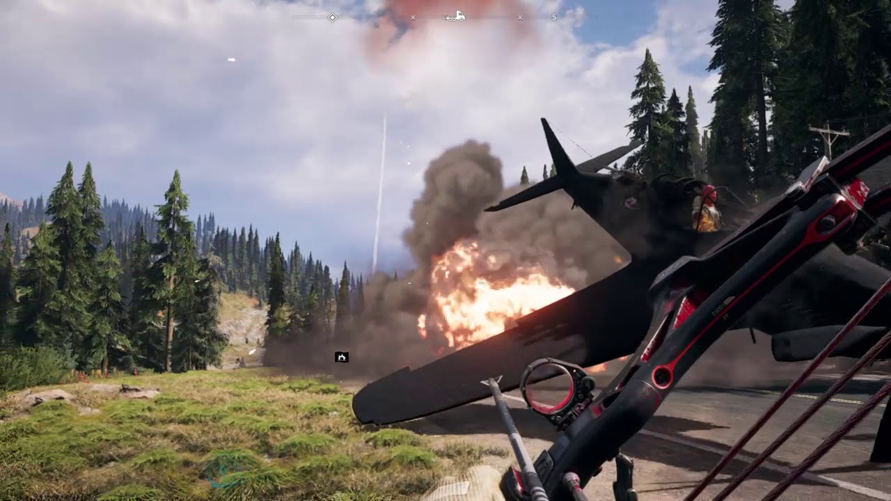 Airplane taken down by Explosive arrow farcry5 - YouTube