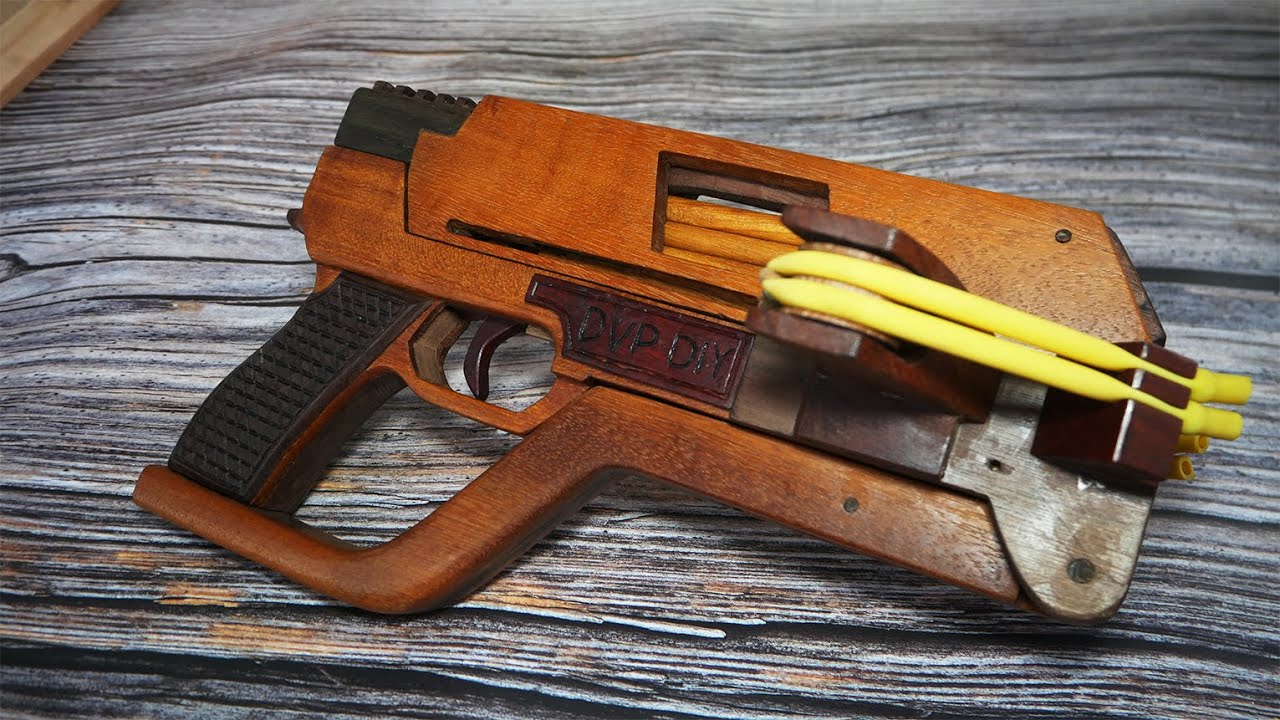 making pistol crossbows made of wood - YouTube