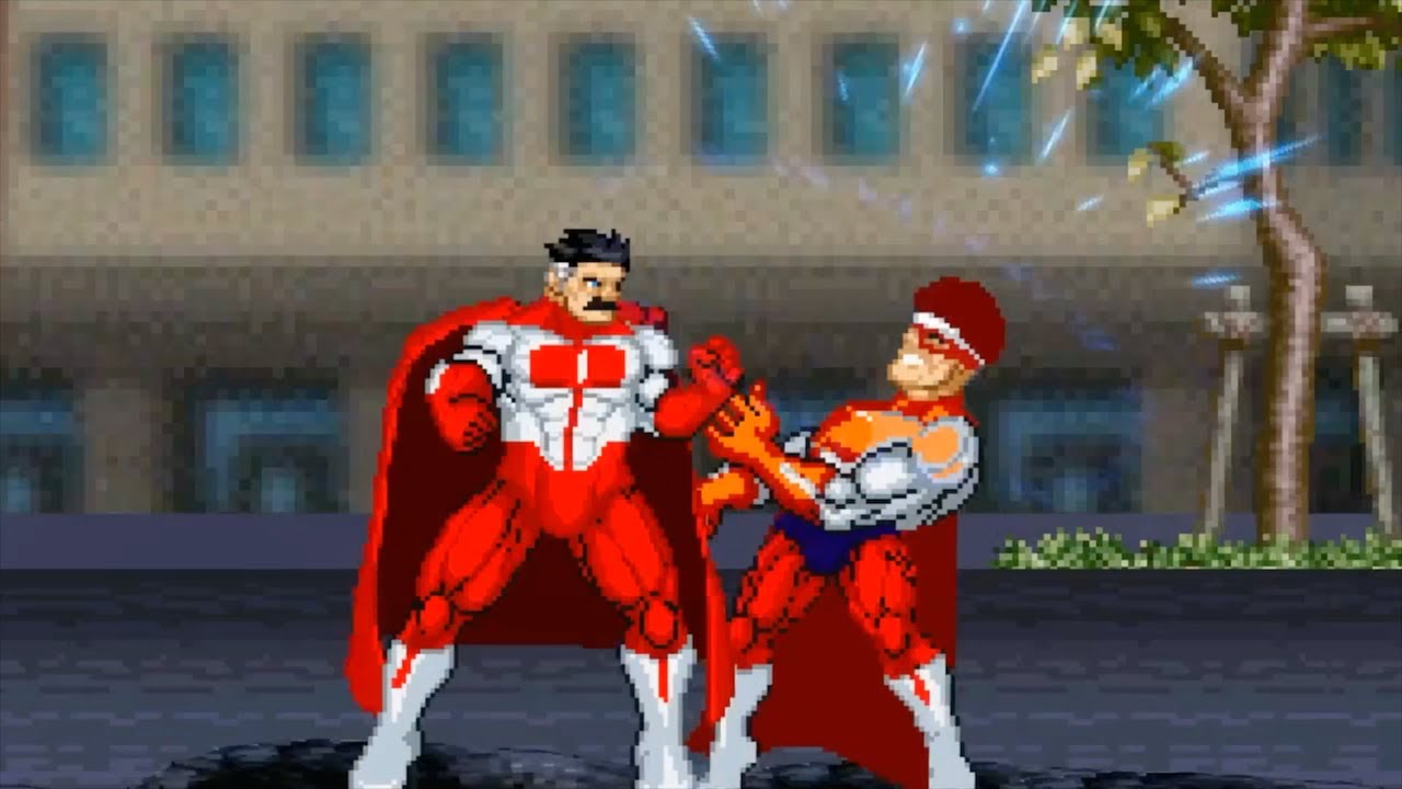 OMNI-MAN vs TIGHTEN! (Invincible vs Megamind) Sprite Animation! - YouTube