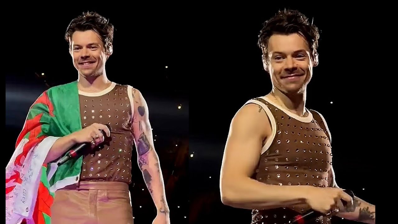 Harry Styles flirts with a fan holding very saucy sign at their gig in ...