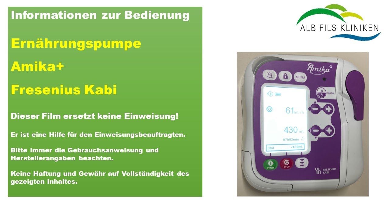 Informationsfilm Ernährungspumpe Amika+ von Fresenius Kabi - YouTube