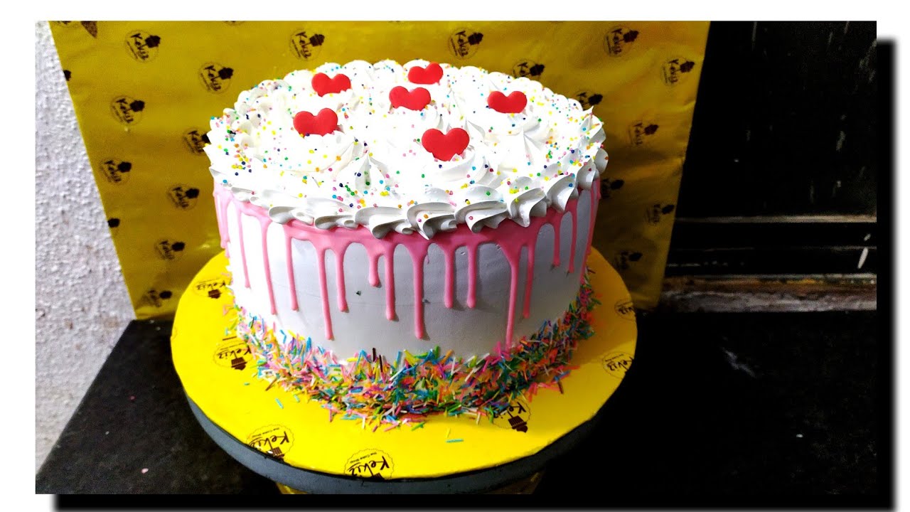 sprinkle cake pink drip /beautiful sprinkle cake #sprinklecakes - YouTube