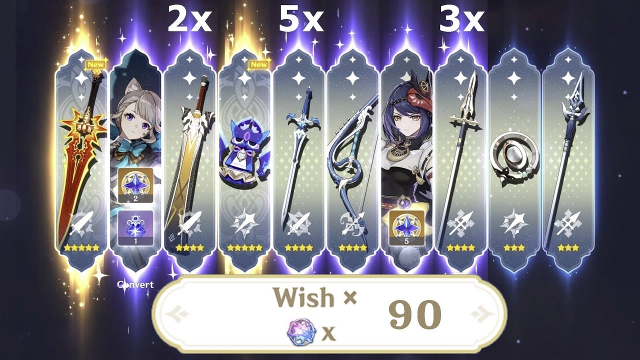 90 Pulls A Thousand Blazing Suns + Pity Counter (Genshin Impact) - YouTube