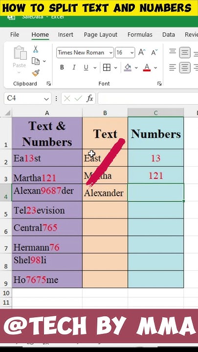 How To Split Text and Numbers in MS Excel | Splitting Text and Numbers - Quick Tutorial #excel ...
