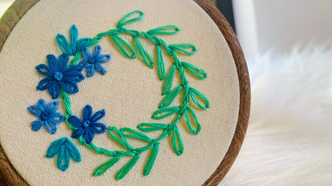 Amazing circle embroidery design for dresses and towels - YouTube