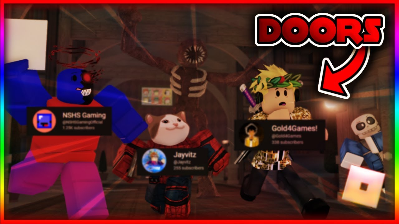 4 Noobs Crossing a Door Maze! w/ Jayvitz & NSHS Gaming! | DOORS ...