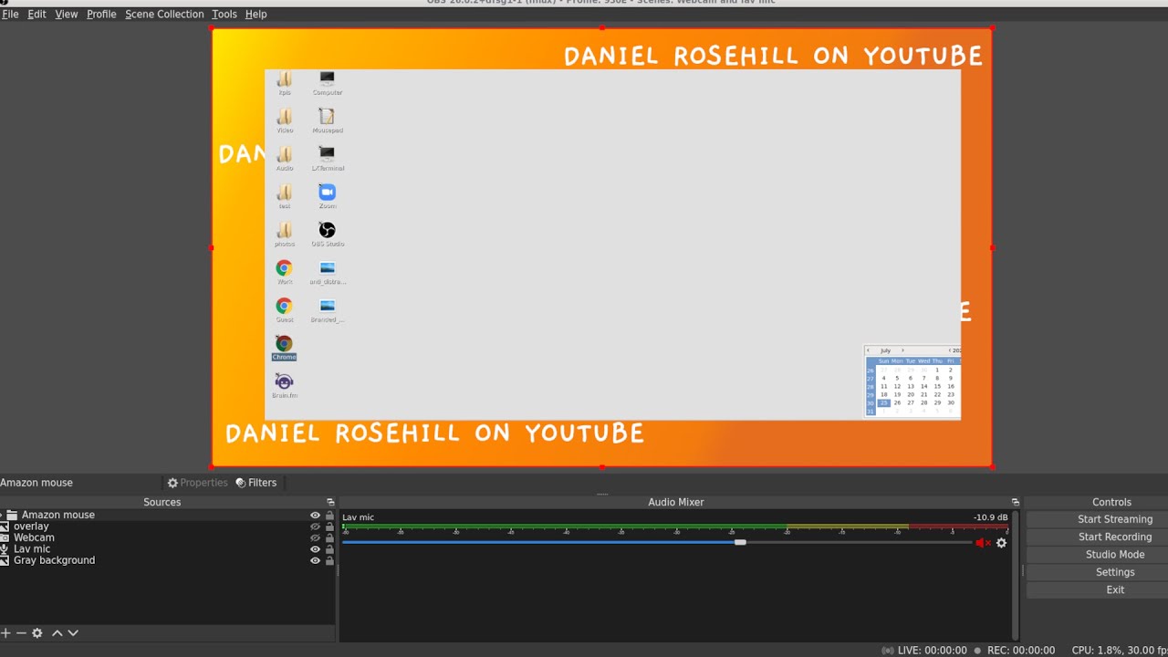 OBS: Creating A Branded Background To Layer Behind Scaled Sources - YouTube