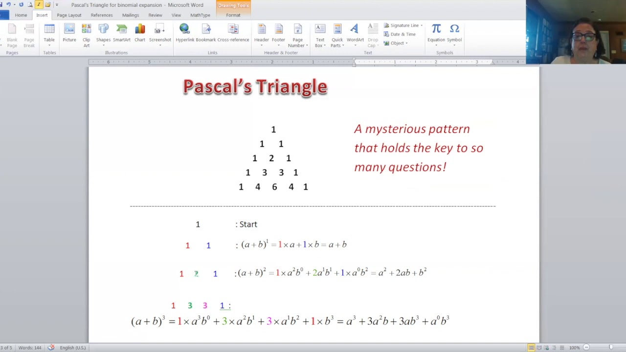 Dr Leslie Pascals Triangle for Binomial Expansion - YouTube