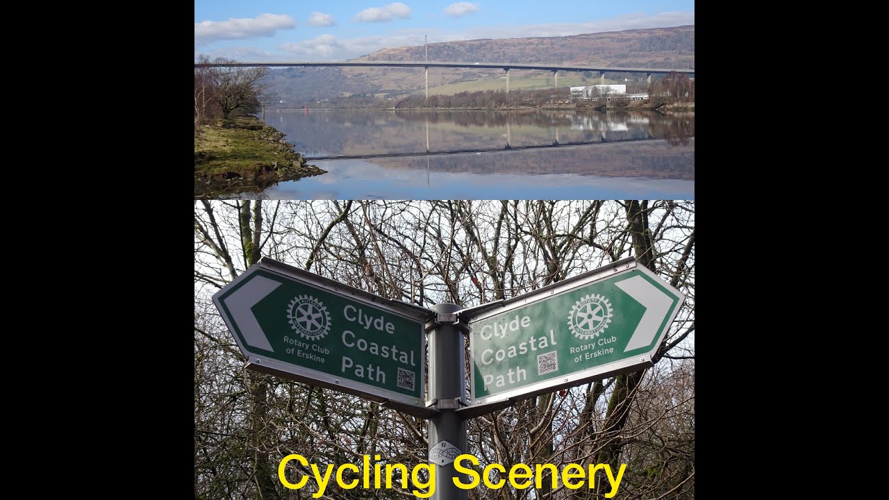 Cycling along Clyde Coastal Path at Erskine, Scotland - YouTube