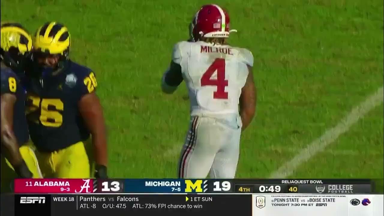 2024 Michigan Football vs. Alabama Reliaquest Bowl Final Play - YouTube