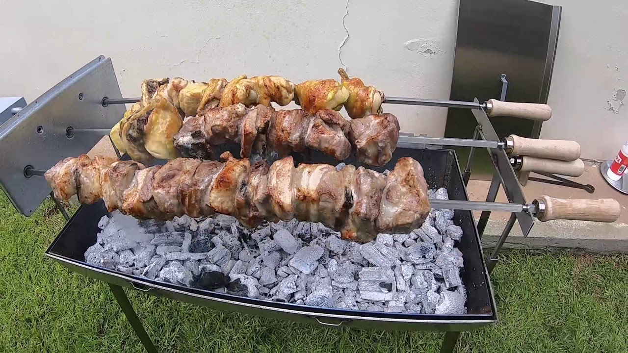 Cyprus Bbq / Cypriot Greek Stainless Steel Rotisserie Charcoal BBQ ...