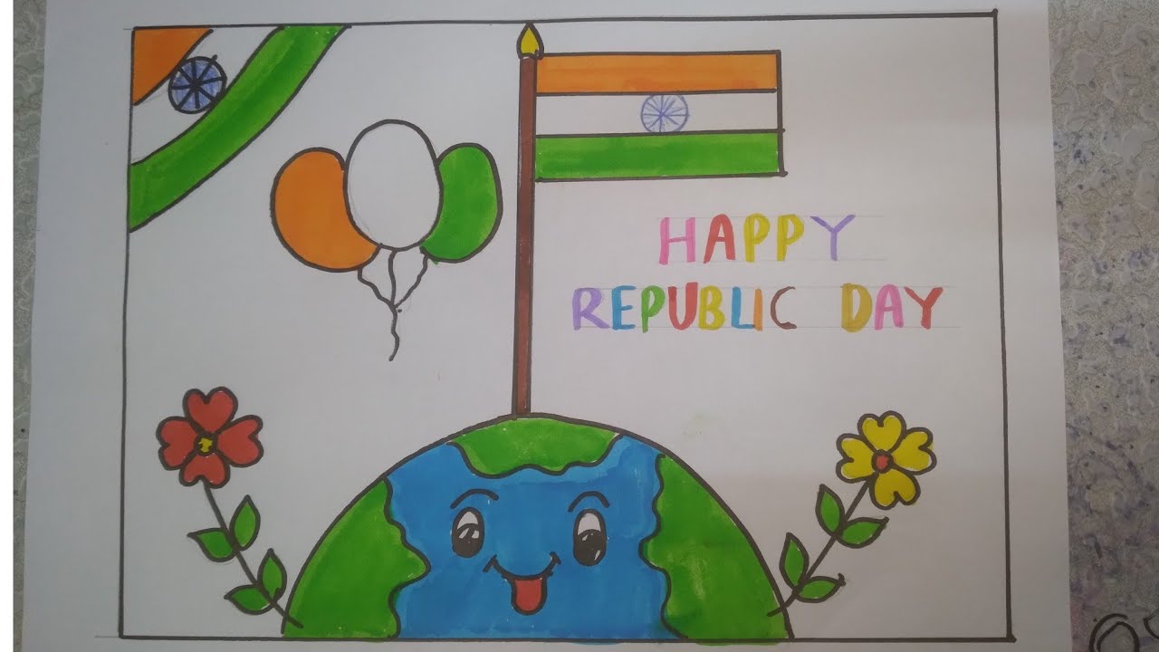 Republic Day Drawing Easy/Happy Republic day drawing - YouTube