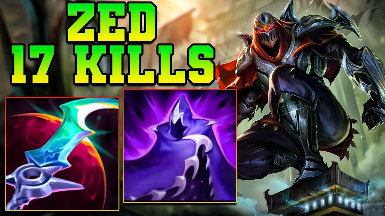 17 Kills Zed Guide LOL Mid S14 ! Zed Gameplay S14 Build Season 14 ...