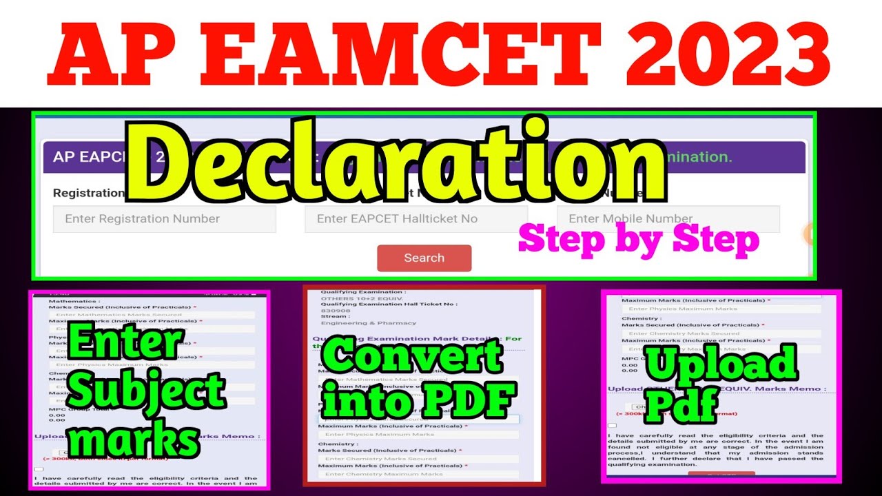 ap eamcet 2023|eamcet declaration form 2023|how to fill Declaration|ap ...