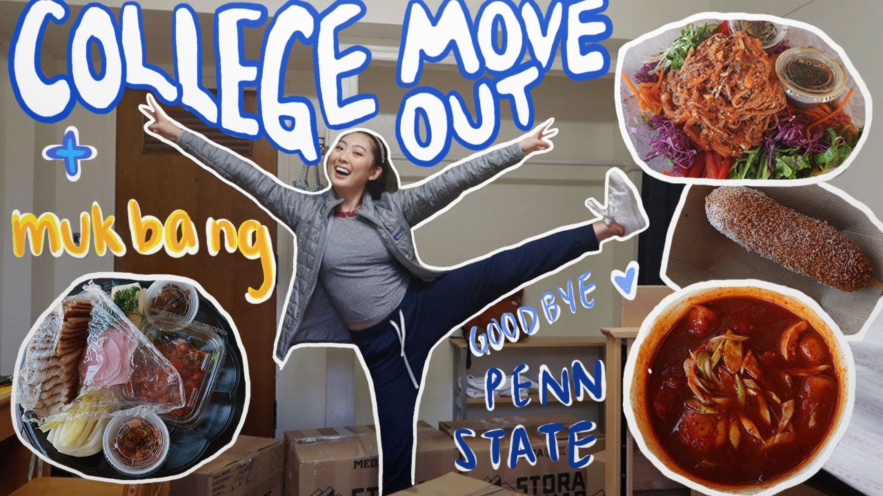 COLLEGE MOVE-OUT 2020 PENN STATE ft. Koreatown Mukbang Feast (Myungrang ...