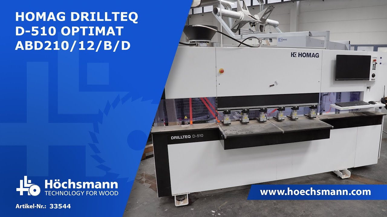 HOMAG DRILLTEQ D-510 OPTIMAT ABD210/12/B/D (Höchsmann Klipphausen) - YouTube