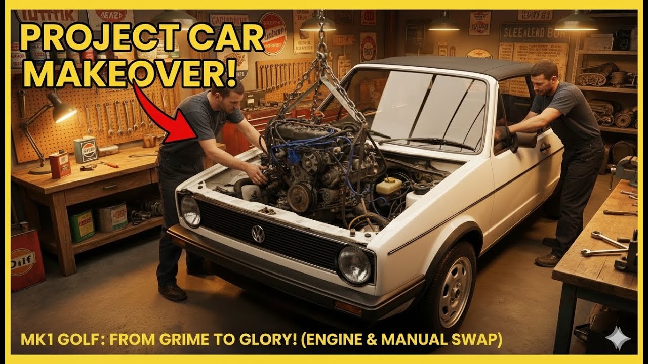 Restoring a 40ish Year Old Engine Bay! MK1 Golf Engine Pull - YouTube
