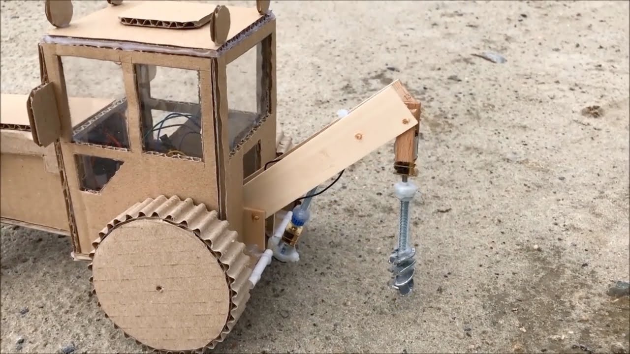 Amazing Cardboard tractor making easy - YouTube
