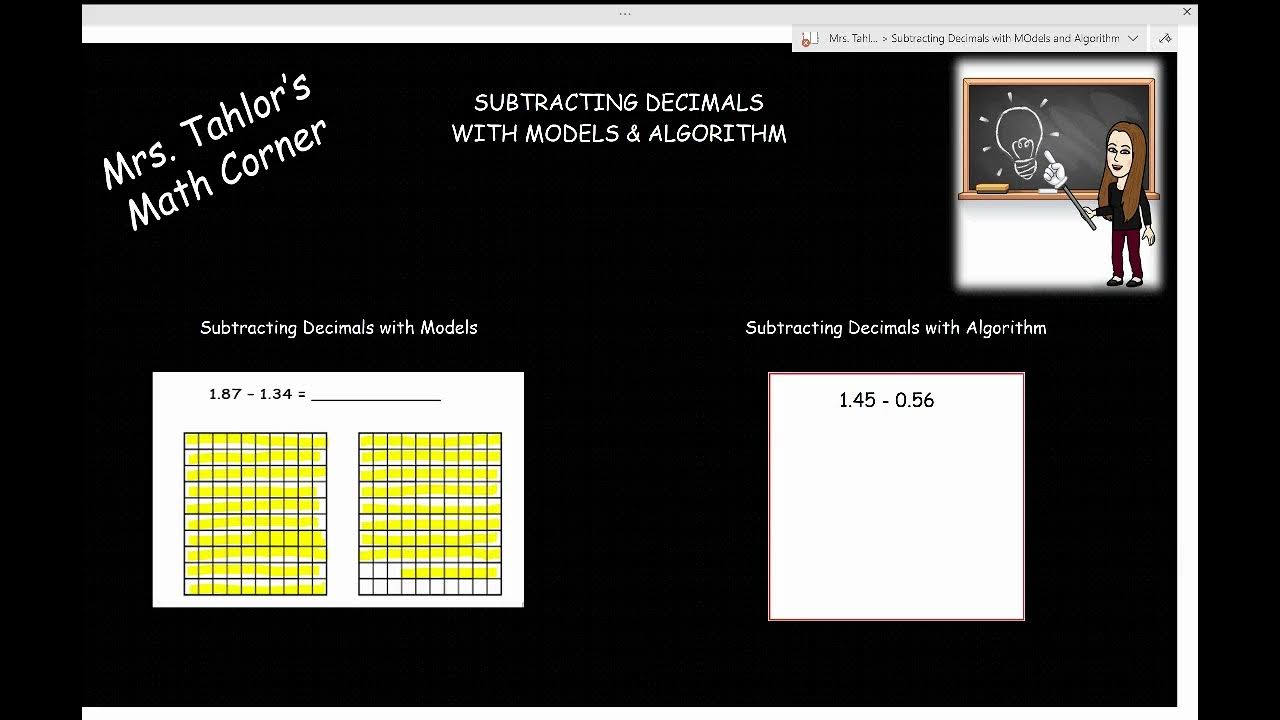 Subtracting Decimals with Models & Standard Algorithm - YouTube