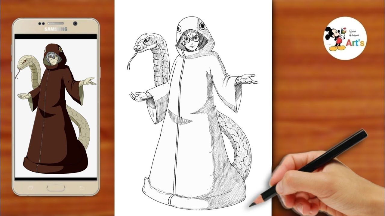 How To Draw Kabuto Full Body Drawing Video || Kabuto From Naruto ...