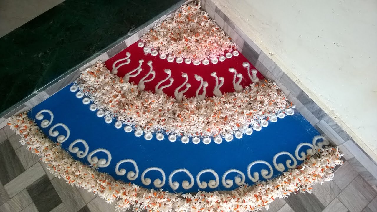 Sanskar Bharti Corner Rangoli | Rangoli Designs With Flowers | Flower ...