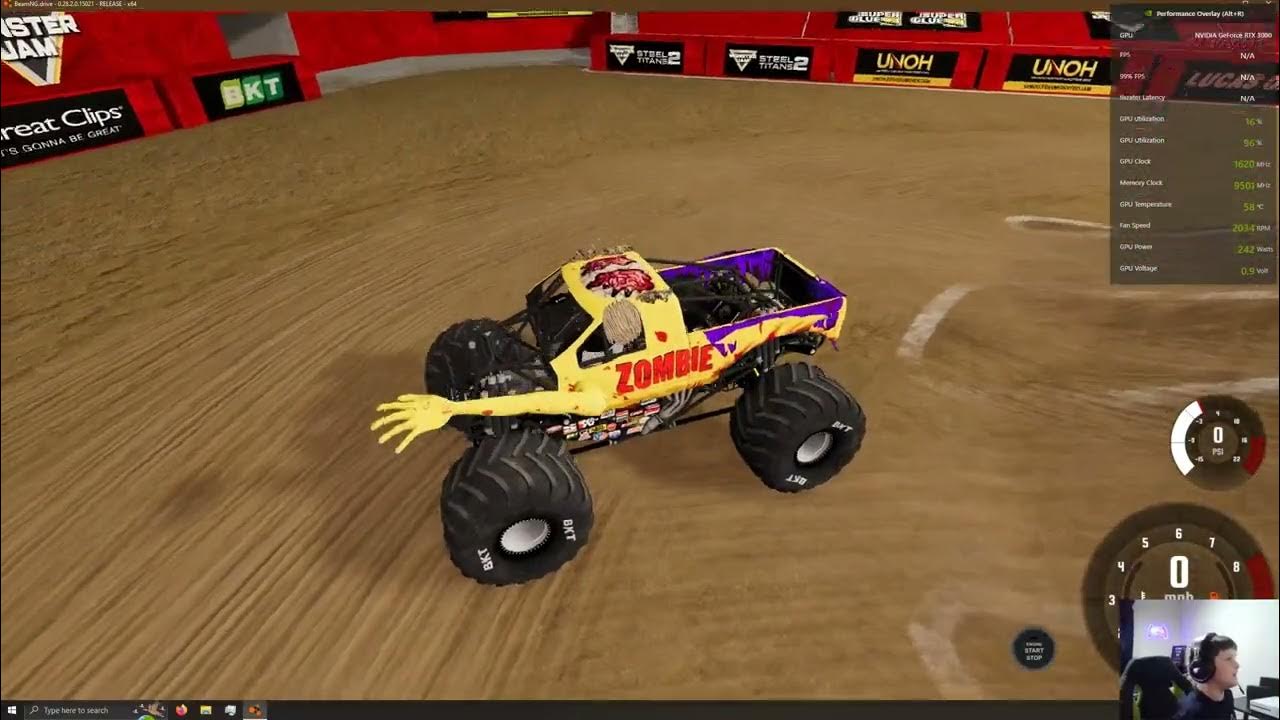Driving monster trucks and testing - YouTube
