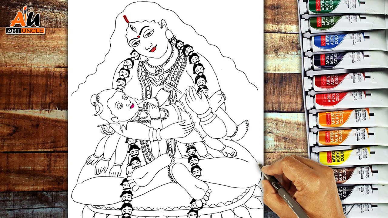 How to draw, Tara Maa, Lord Shiva, Devi Parvati, Hindu Goddess Drawing ...