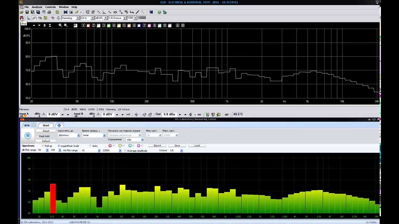 Audiomatica Clio vs Spl-Lab USB RTA Meter on Pink Noise - YouTube