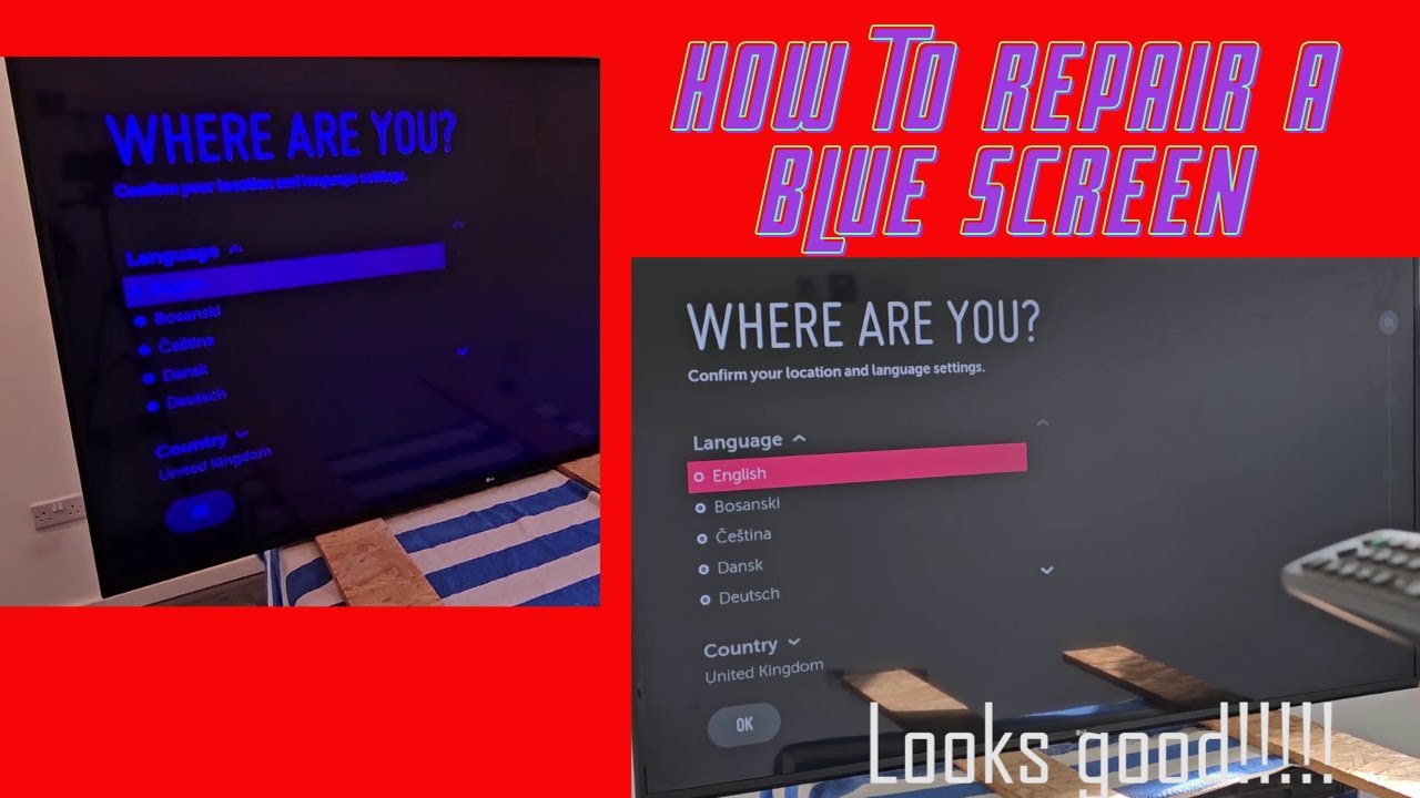 65" LG LED TV Blue Screen Repair - YouTube