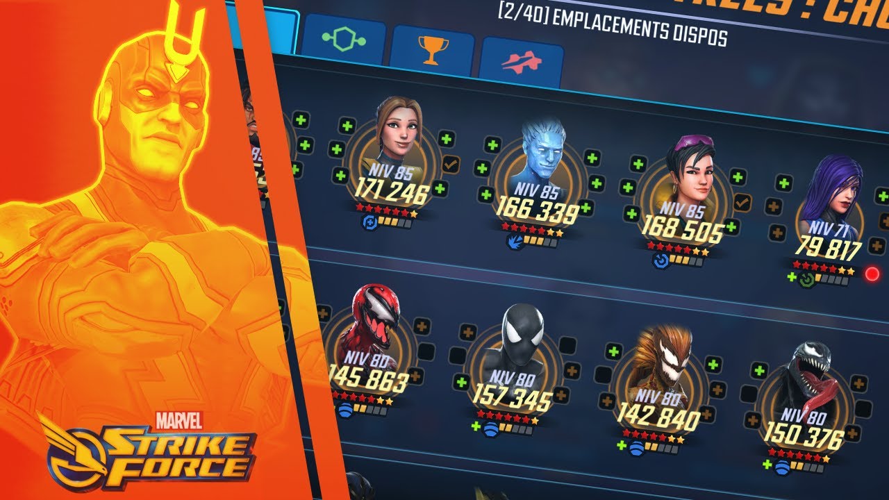 Mes teams Choc Avril 2022 ! MARVEL STRIKE FORCE FR - YouTube