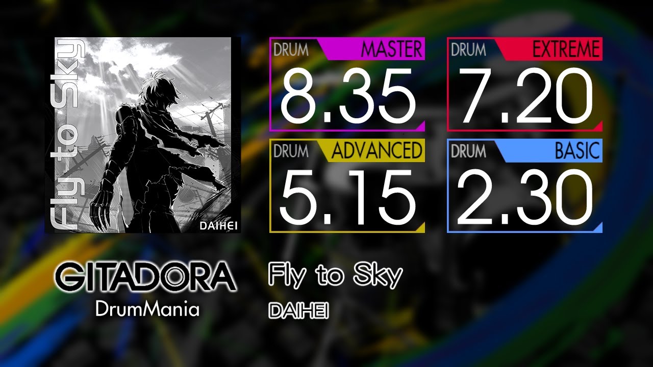 【GITADORA】 Fly to Sky (MASTER ~ BASIC) Drum - YouTube