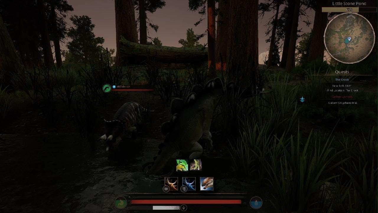 Path of Titans - my Stego drinking with my EO buddy - YouTube