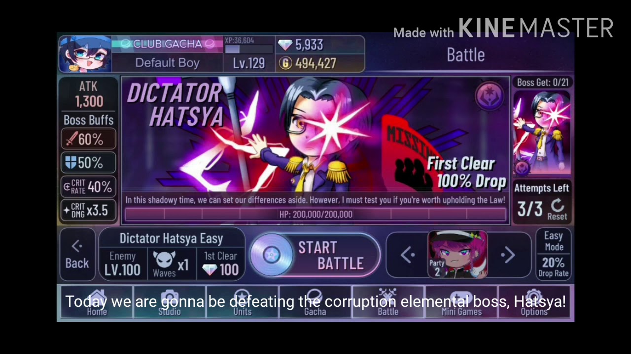 Defeating the Hatsya boss in gacha club! - YouTube