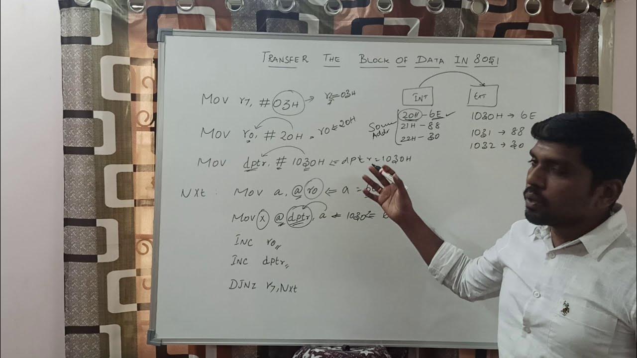 Write an ALP for Transfer Block of Data Between Two Memory Location in 8051 | S Vijay Murugan ...