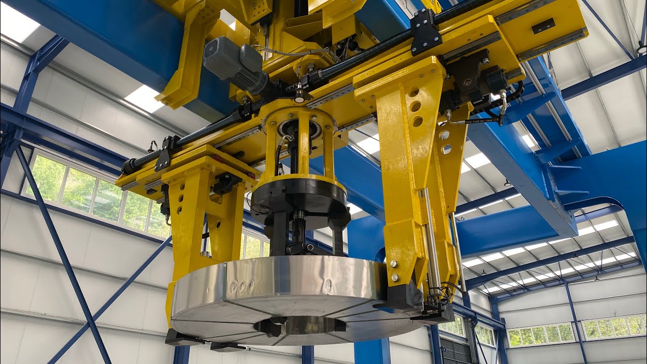 Strapping table and coil lifting system - YouTube