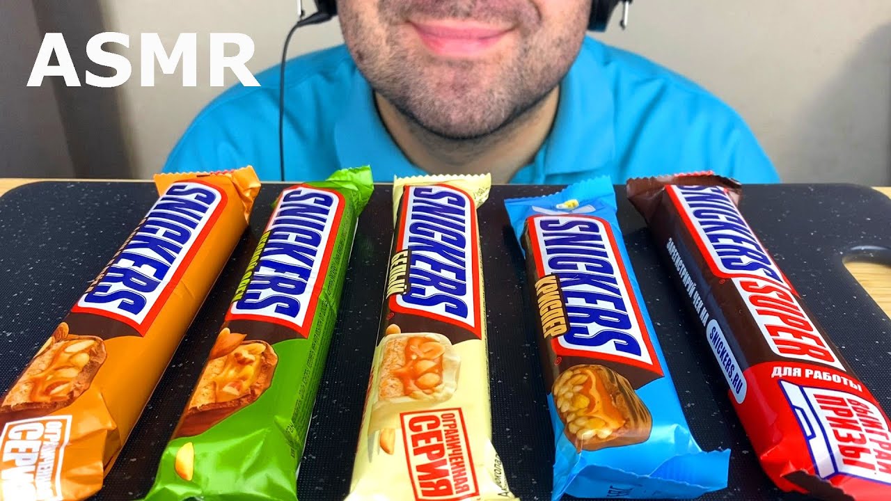 ASMR SNICKERS CHOCOLATE BARS MUKBANG (EATING SOUNDS) EATING SHOW - YouTube