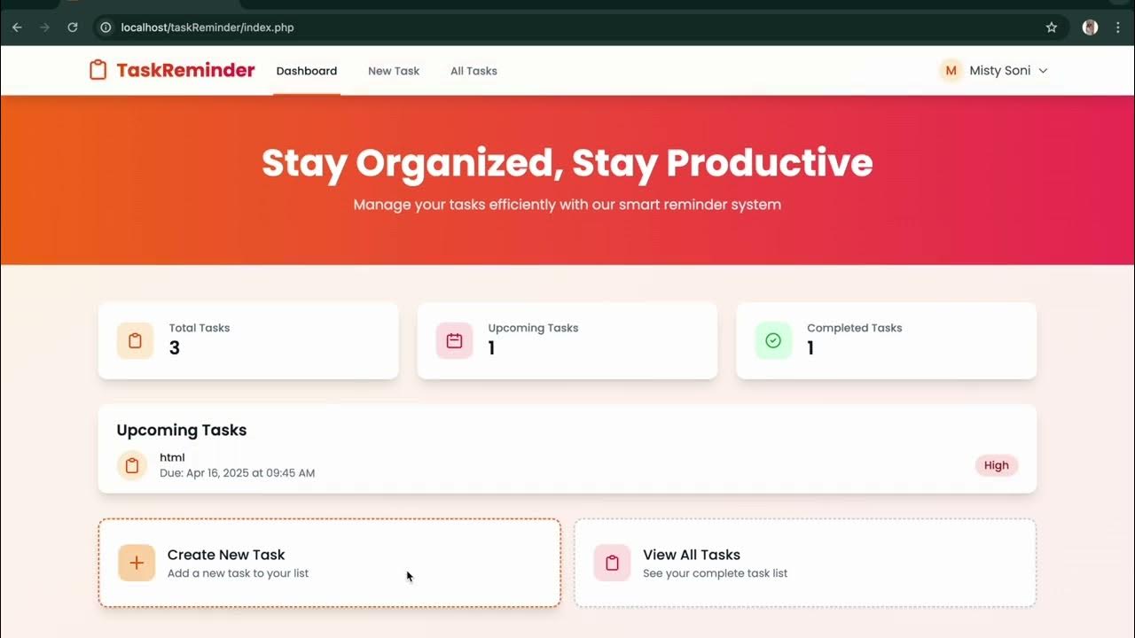 Task Manager System using HTML,CSS,Tailwind,Javascript,PHP - YouTube