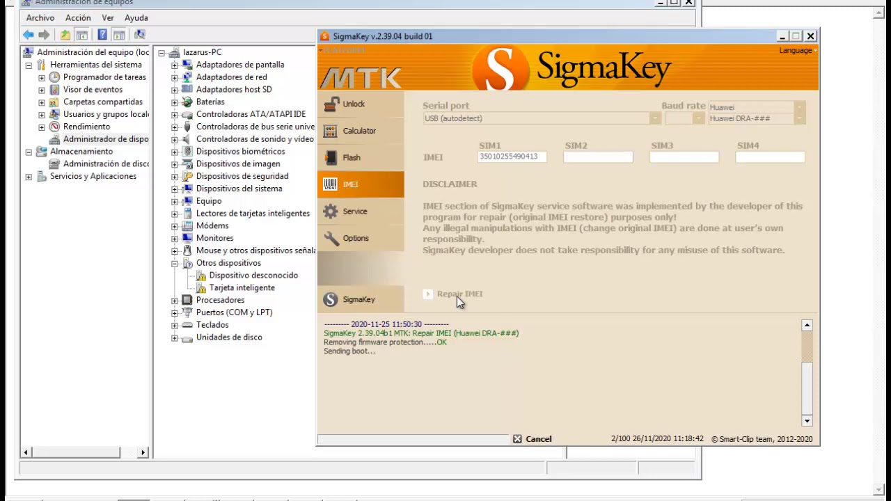 Imei Huawei Y5-2018 DRA-LX3 sigmakey - YouTube
