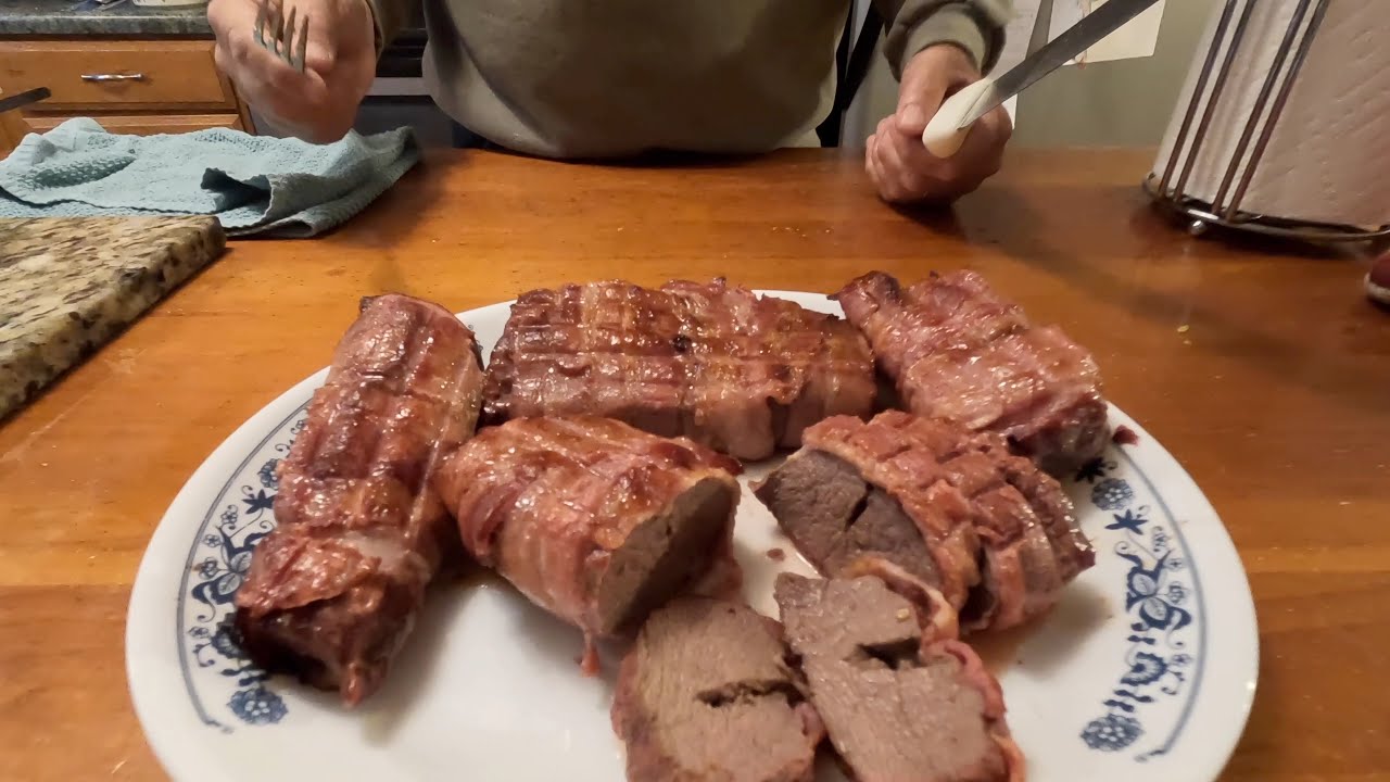 Wild Game Cooking | Bacon Wrapped Venison Backstraps! #cookingvideo # ...